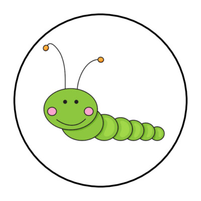 cute caterpillar stickers, labels, tags, envelope seals | eBay