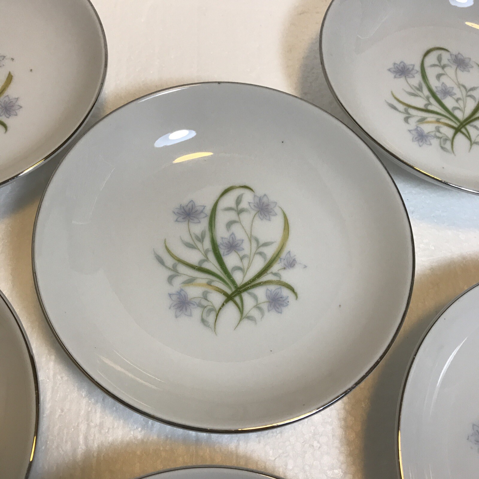 Vintage Set Of 6 Mitake I.M.C. Fine China Berry Bowls Blue / Pink ...