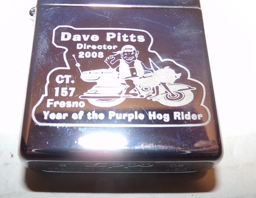 2008 Year of Purple Hog Rider Dave Pitts Director CT. 157 Fresno Zippo ...