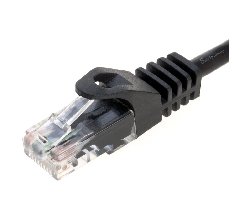 CAT5e Ethernet Patch Cable RJ-45 Internet Cord Black 25FT - 200FT Multi ...