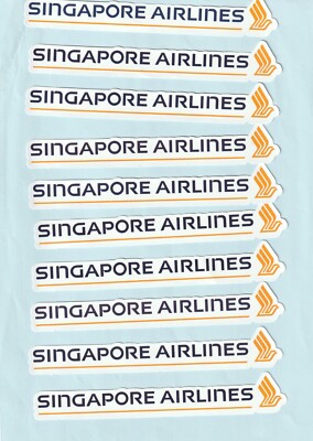 Singapore Airlines stickers - 10 x stickers appr. 16cm x 2cm | eBay