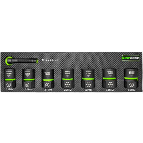 Grip Edge Tools XCM7S 7pc 1/2"dr Metric RPT Socket Extractor with FORS ...