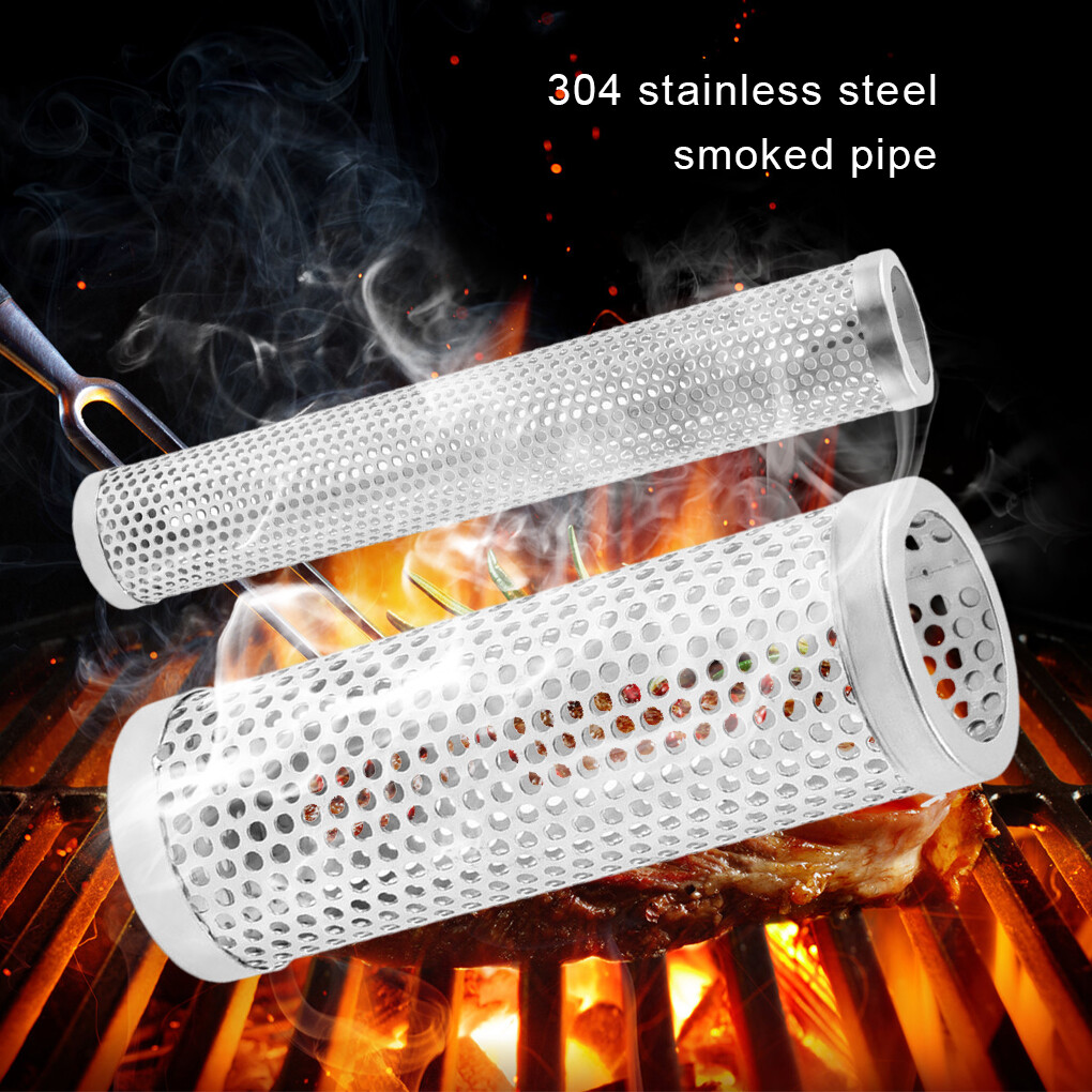 6/12Inch Smoker Tube BBQ Wood Pellet Smoke Box Charcoal Gas Grill ...
