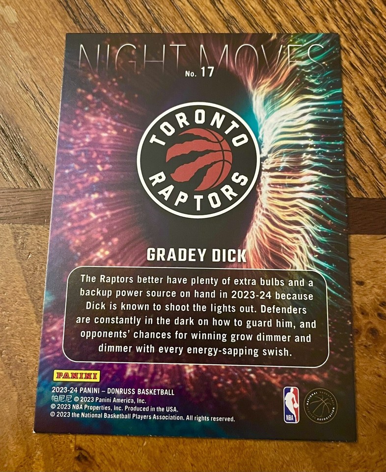 2023-24 Panini Donruss Gradey Dick #17 Night Moves SSP Rookie Insert RC Raptors | eBay