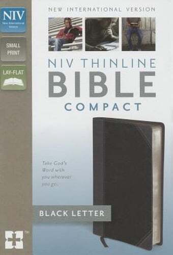 NIV, Thinline Bible, Compact, Imitation Leather, Gray/Black: New ...