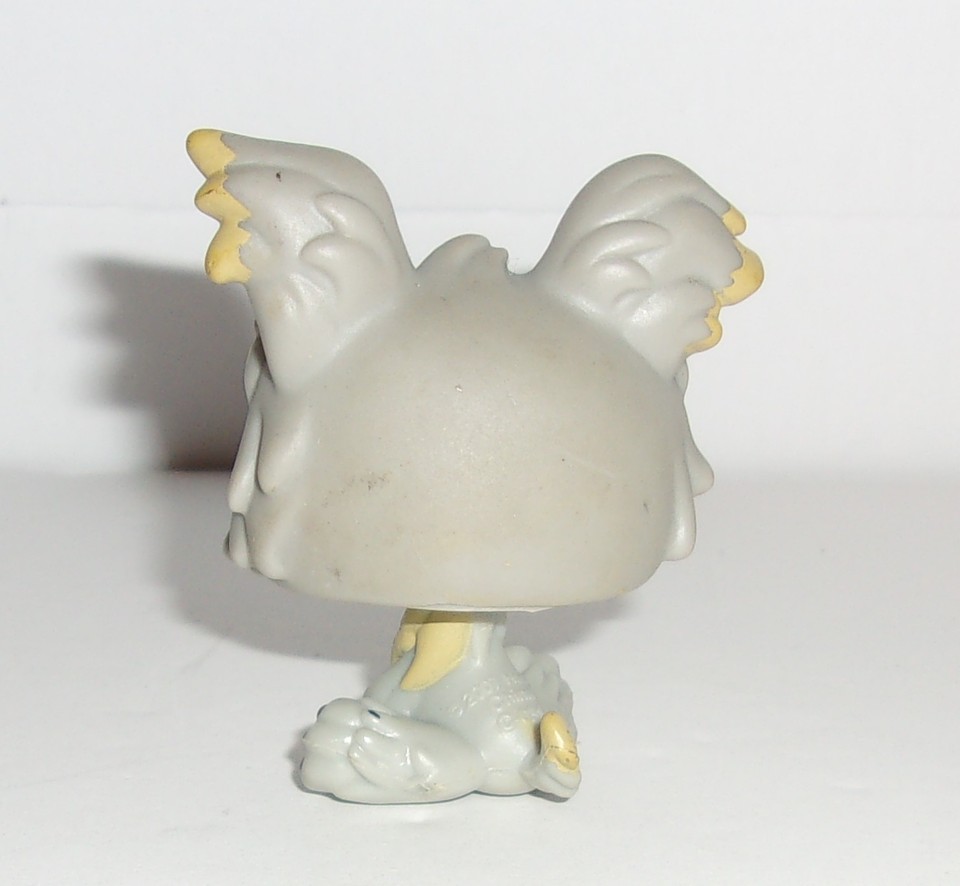 Littlest Pet Shop LPS #883 - Gray / Cream Yorkie Dog w/Purple Glass ...