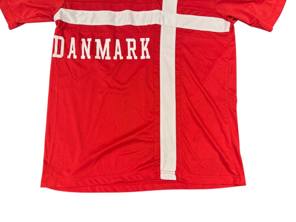 Denmark Shirt Mens Medium Red Dannebrog Flag Number 10 Soccer Football ...