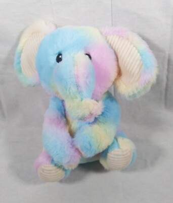 Spark Create Imagine Rainbow Tie Die Elephant Plush Rattle 9" Toy | eBay