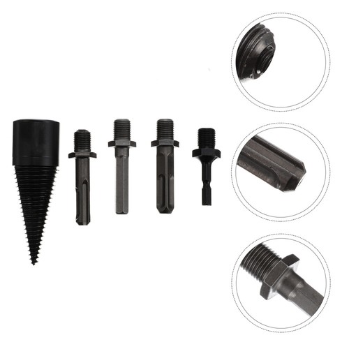 5 Pcs Steel Splitting Wood Cone Drill Bit Heavy Duty Drill Screw Cone ...
