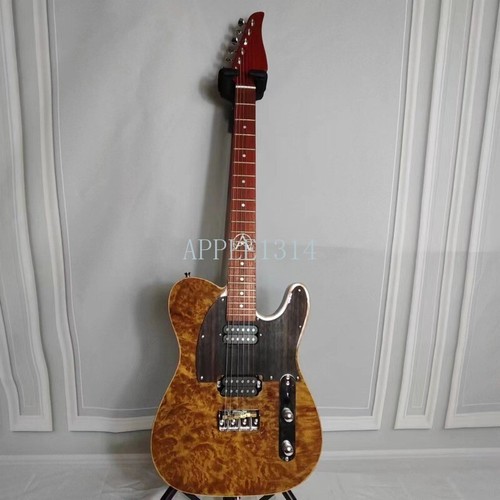 Custom Brown Burl Maple Top TL Solid Electric Guitar 2H Pickup Chrome ...