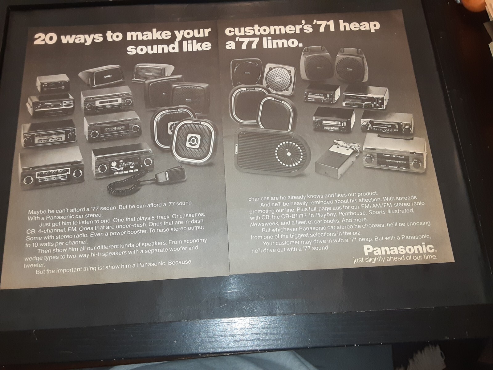 Panasonic Car Stereo Rare Original 1977 Promo Poster Ad Framed! | eBay