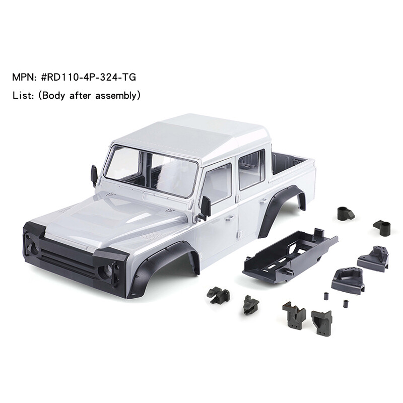 313/324mm RD110 4 Doors Pickup Truck Body Shell For 1/10 RC Crawler ...