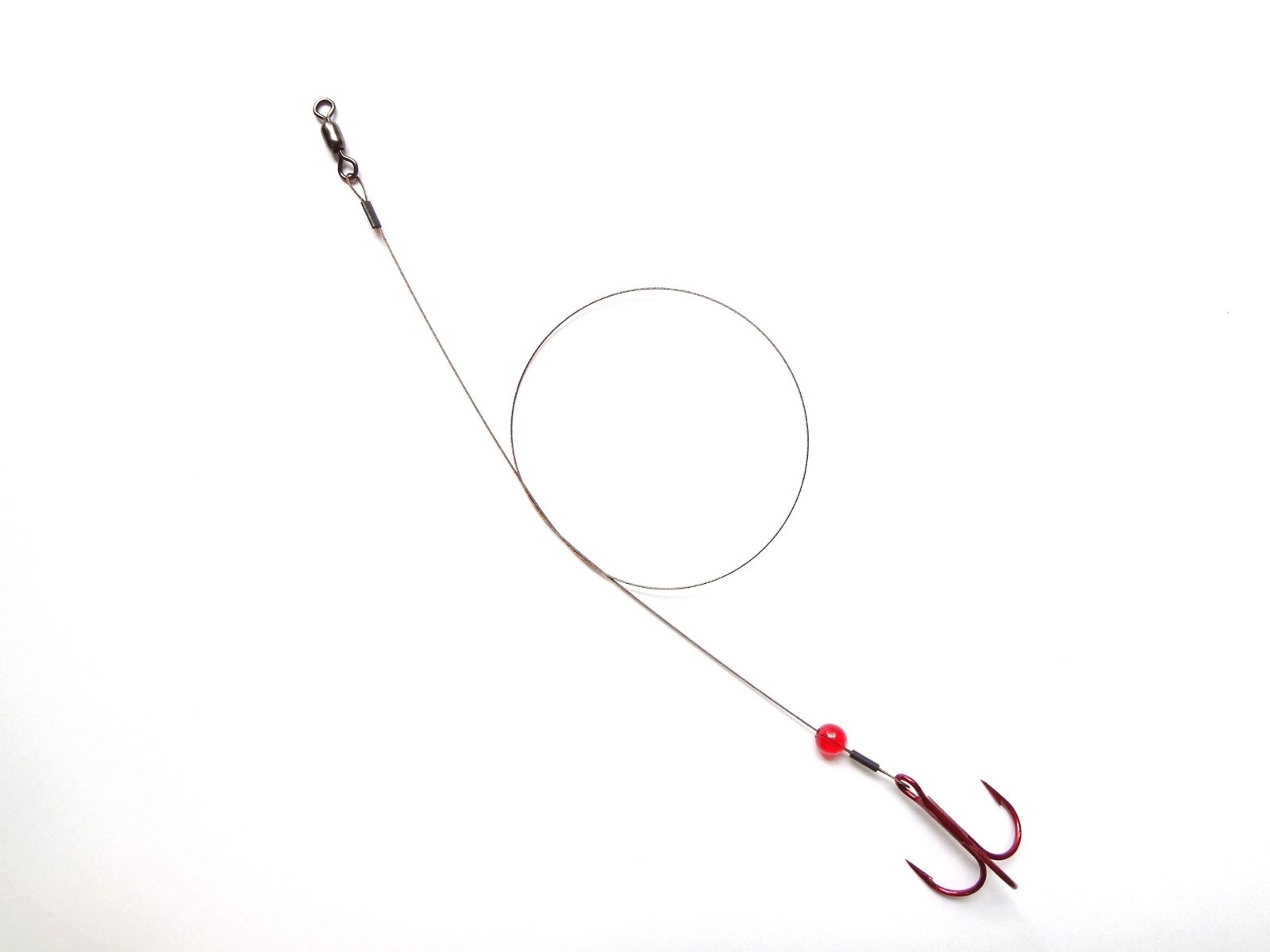 6 - WIRE ICE FISHING BLEEDING TIP UP LEADERS - Pike / Walleye / Bass ...