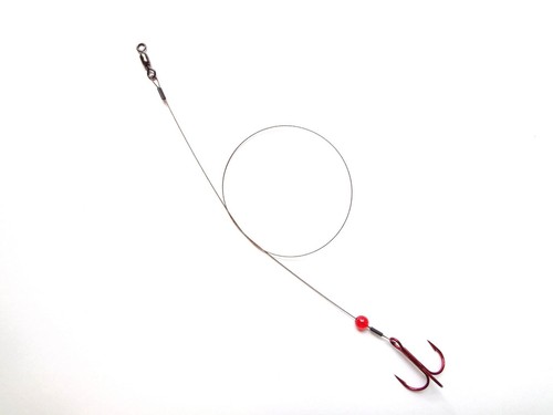 6 - WIRE ICE FISHING BLEEDING TIP UP LEADERS - Pike / Walleye / Bass ...