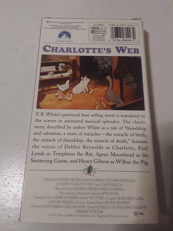 Charlotte's Web VHS Tape | eBay