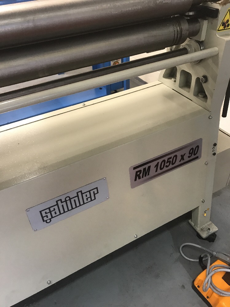 sahinler Initial pinch power metal Bending rollers 1050mm x 90mm 3.0 mm ...