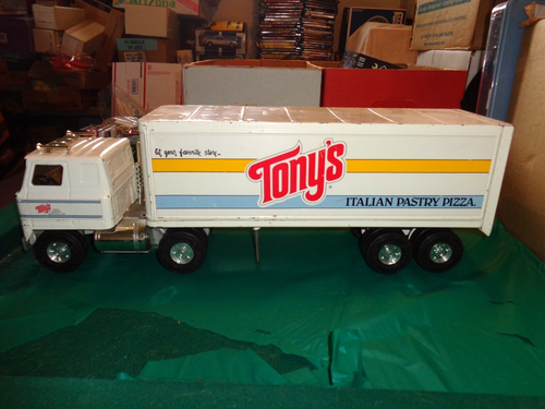 Vintage Ertl Tony's Italian Pastry Pizza 21" Pressed Steel Semi Tractor ...