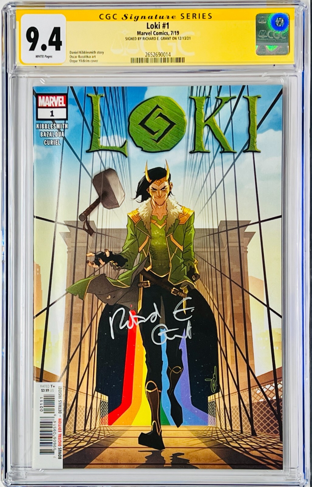 Richard E. Grant Signed CGC Signature Series Graded 9.4 Marvel Loki #1 ...