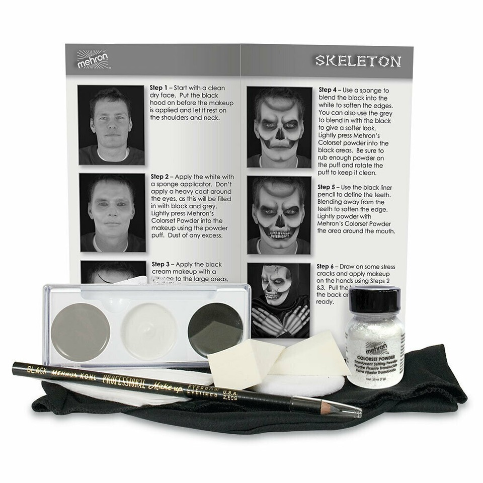 Mehron Skeleton Character Makeup Kit for SFX/Halloween/Cosplay | eBay