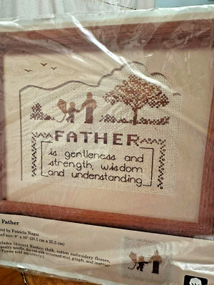 The Creative Circle Cross Stitch Kit FATHER #1665 With Mat 8 x 10" Dad ...