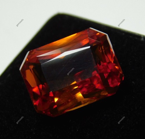 8.23 Ct NATURAL Ceylon Sapphire Emerald Shape Orange Loose Gemstones ...