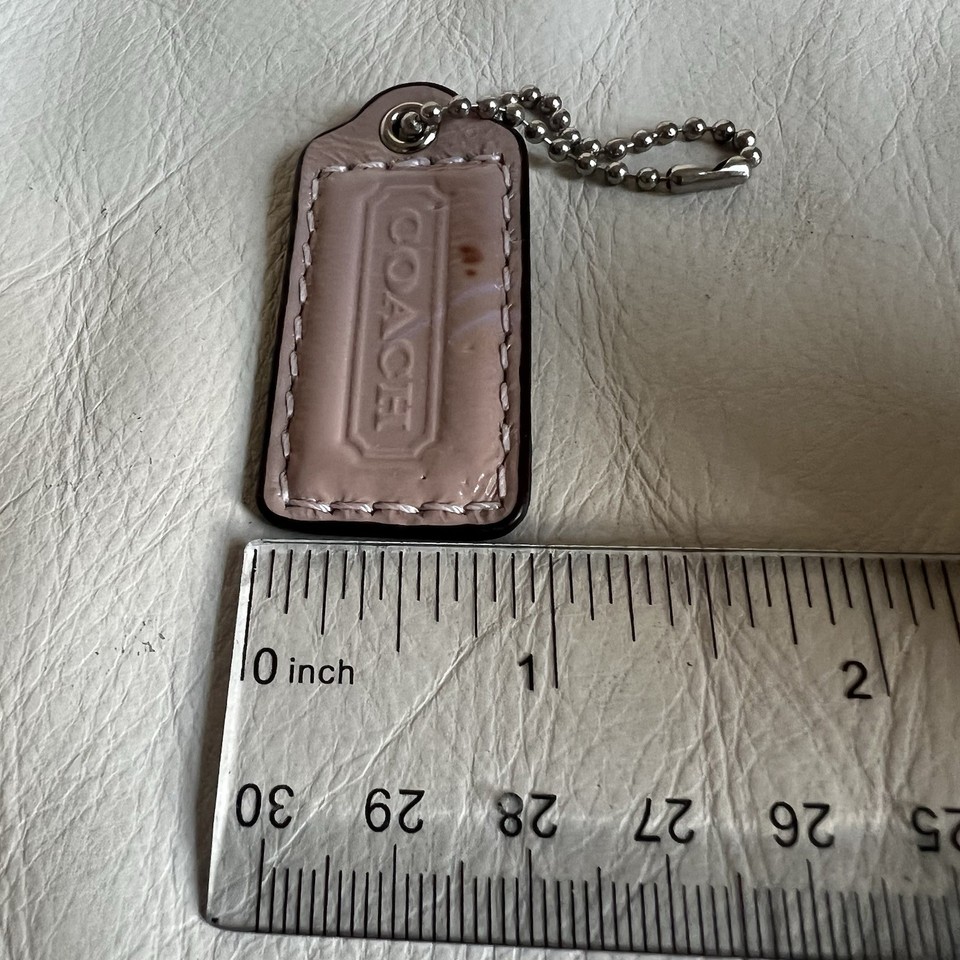 Coach Pink Leather Keychain Hang Tag Charm | eBay