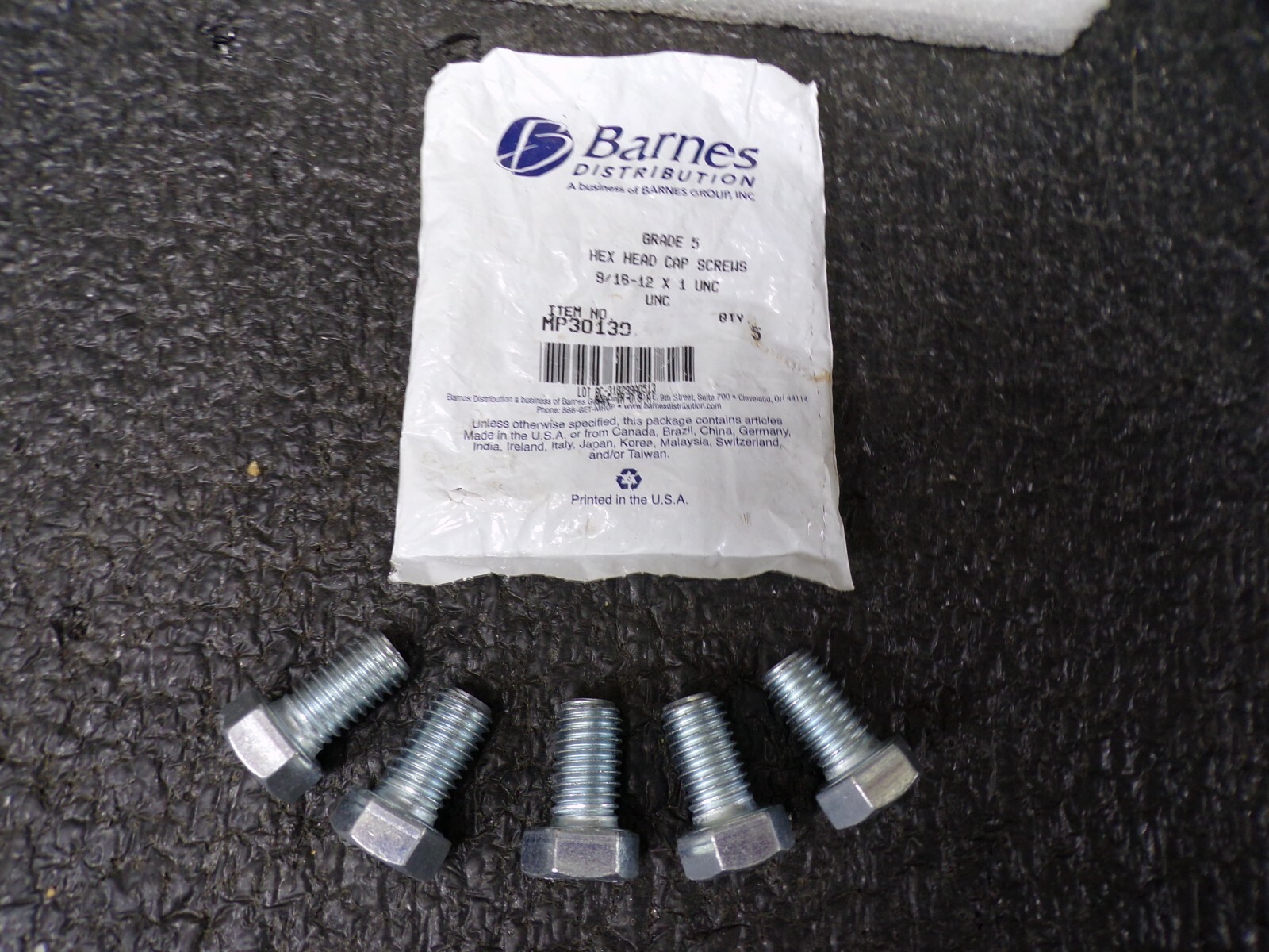 5PK GRADE 5 HX HD CAP SCR 9/16-12X1 CARBON STEEL (MJ) | eBay