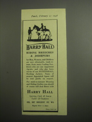 1948 Harry Hall Riding Breeches & Jodhpurs Ad | eBay