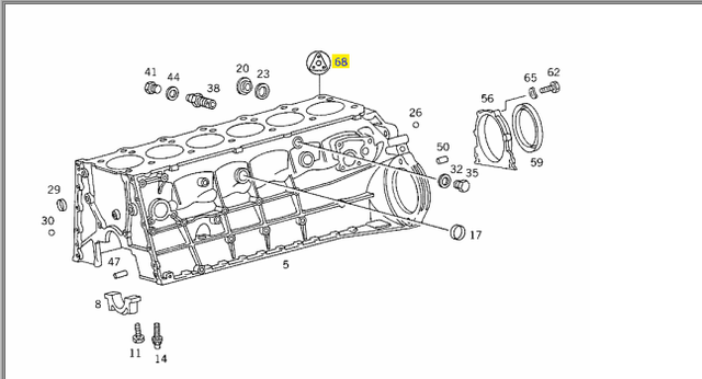 Mercedes-Benz Genuine M103 Gasket Kit Cylinder Crankcase 1030104508 for ...