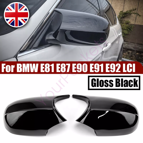 FOR BMW E81 E82 E87 E90 E91 E92 E93 M3 GLOSS BLACK Mirror Cover Cap LCI Facelift | eBay