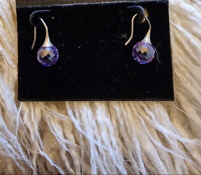 Authentic Pandora Sterling Silver Amethyst Morning Dew Earrings | eBay