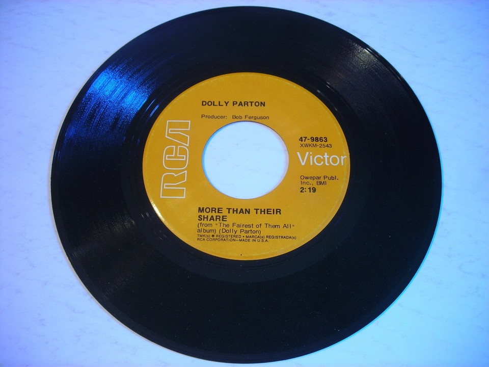 Dolly Parton Mule Skinner Blues / More Than Their Share 1970 45rpm VG++ ...