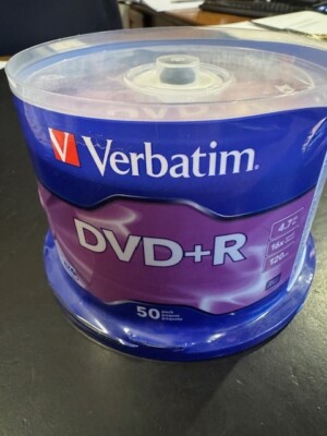 VERBATIM 8X Blank DVD+R 4.7GB 50pk | eBay