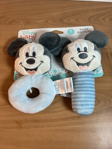Disney Baby Mickey Mouse Pluto 2 pack Blue Baby Plush Rattle Set for ...