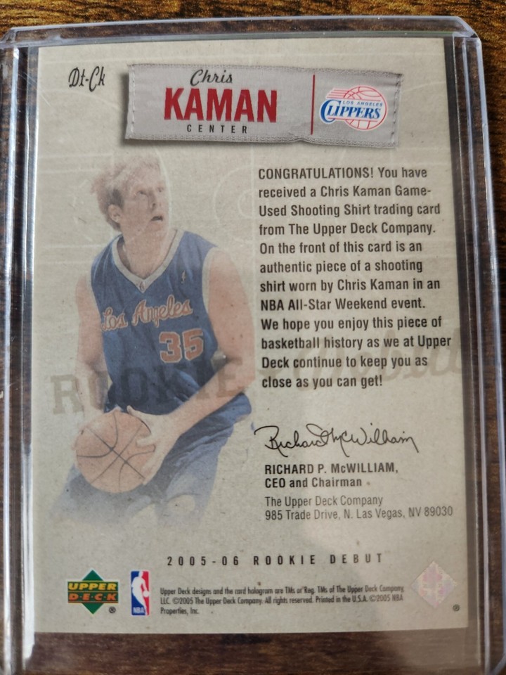 2005-06 Upper Deck Rookie Debut Chris Kaman Debut Threads Jersey #DT-CK ...