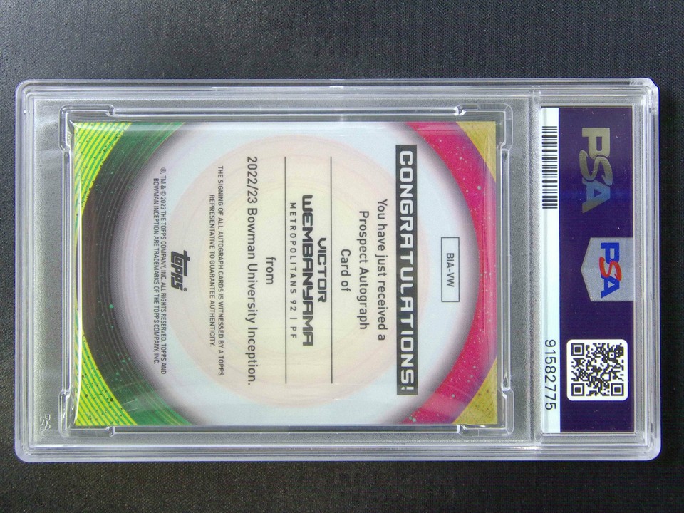 2022-23 Topps Bowman University Inception Victor Wembanyama Auto PSA 10 ...
