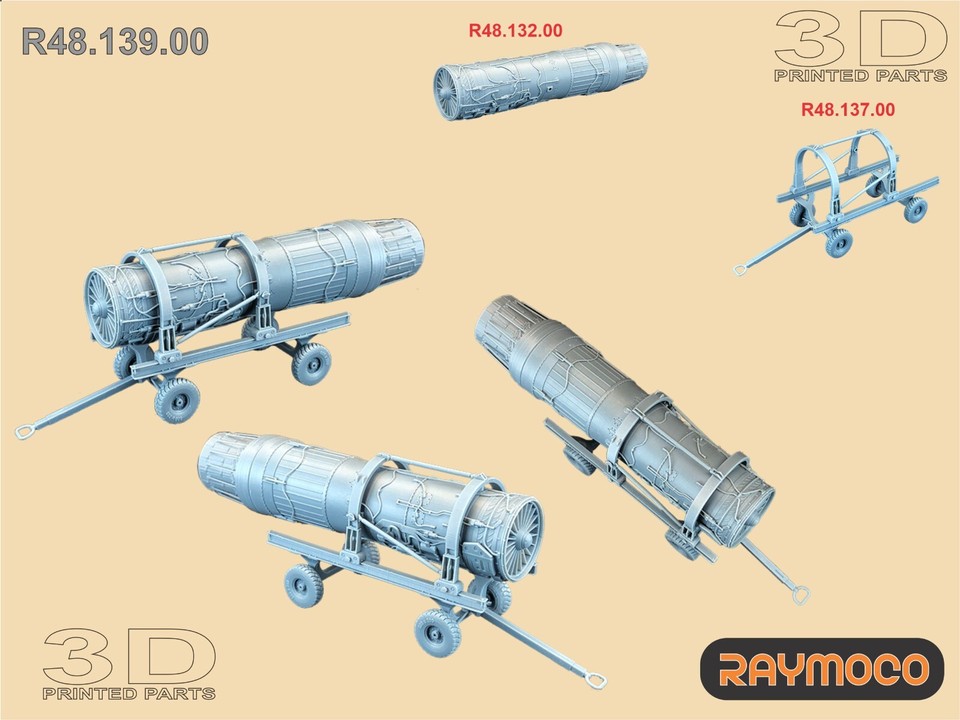 RAYMOCO R48.139.00 1/48 Turbojet Engine F100-PW-220/w Trailer For use ...