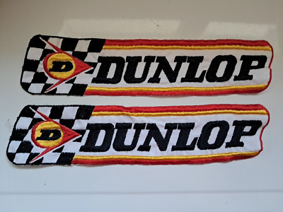 LOT 2 ECUSSONS PNEU DUNLOP SPORT MOTO AUTOMOBILE COMBINAISON BADGE NEUF ...
