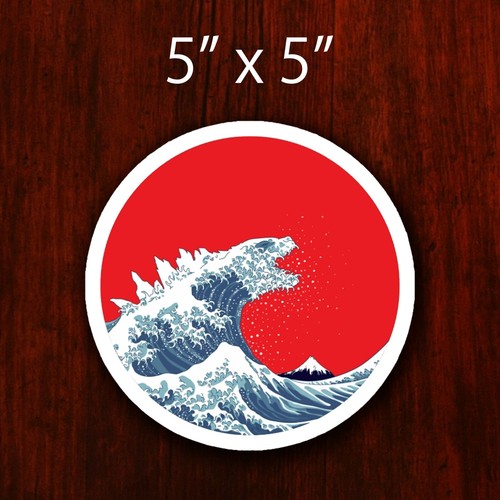 Godzilla Gojira Kaijuu Great Wave kanagawa Vinyl Sticker Bumper Decal ...