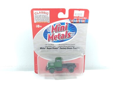 HO Scale Mini Metals White Super Power Factory Green Tractor | eBay