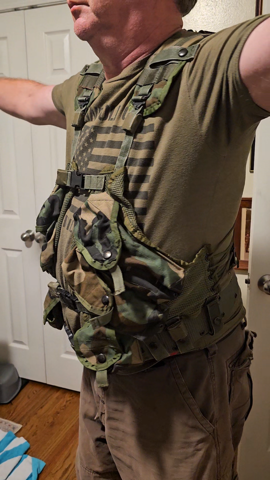 US Military Issue Enhanced Tactical Load Bearing Vest LBV Woodland Camo ...