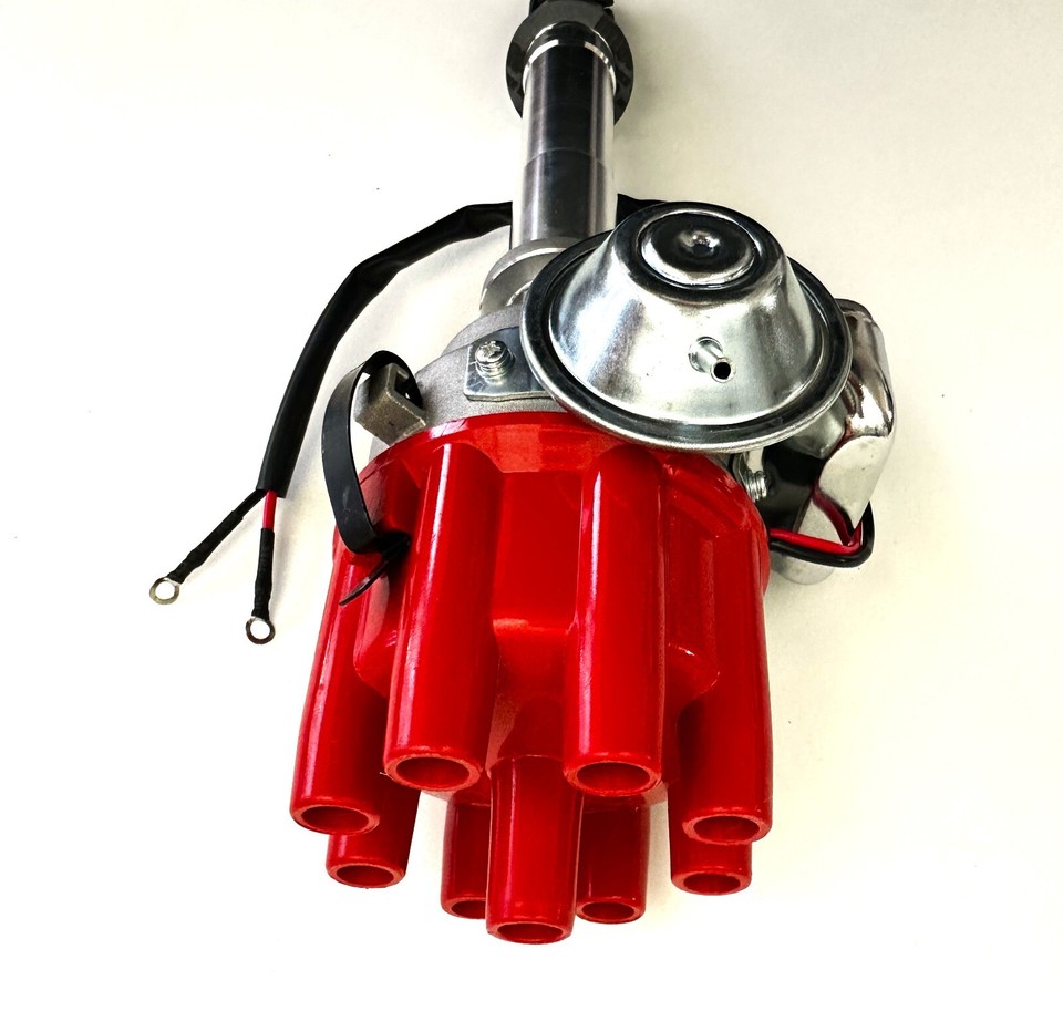 CHEVY 327 350 RED FEMALE Small HEI Distributor + 45K Coil + WIRES under ...