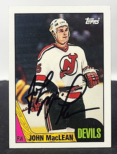 JOHN MACLEAN signed Autographed 1987 Topps Hockey Card #191 New Jersey ...