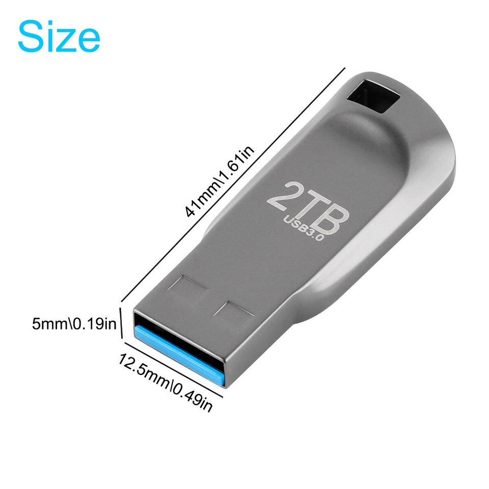 2TB Flash Drive USB 3.0 U Disk Type C Thumb Memory Stick Pen PC Laptop ...