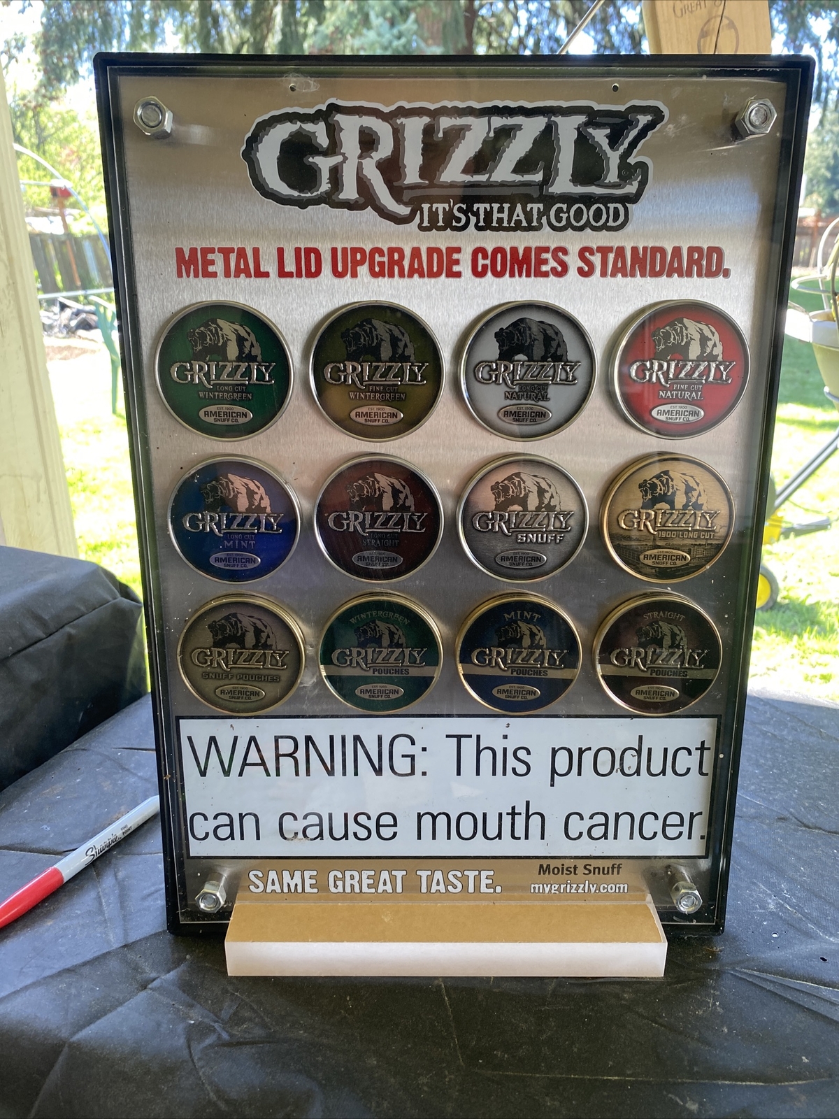 Grizzly Snuff Chewing Tobaco Metal Lid Glorifier | eBay