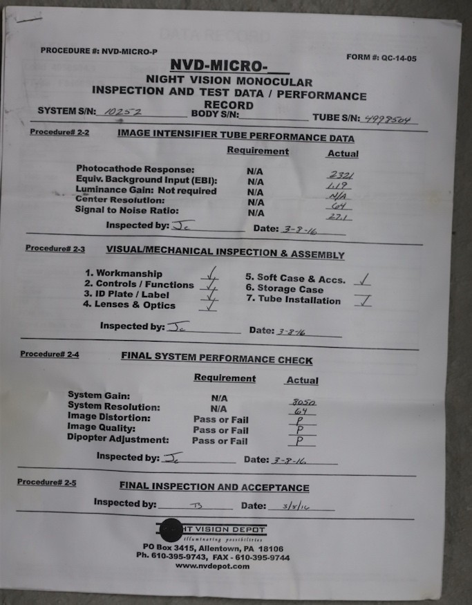 Night Vision white phosphor, gen 3 NVD-MICRO EXELIS w/Telephoto | eBay