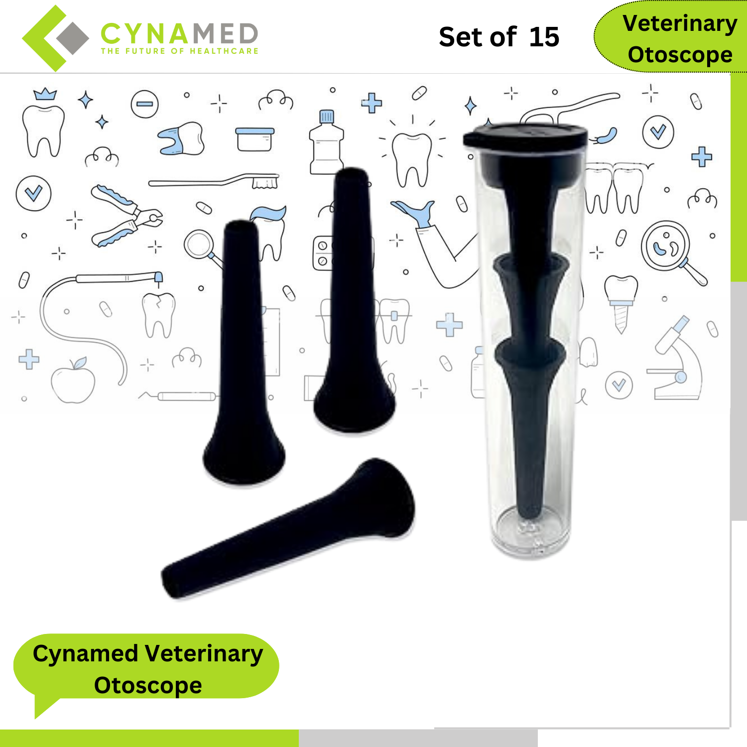 Cynamed Veterinary Otoscope Cover Otoscope Specula Tips Plastic ...