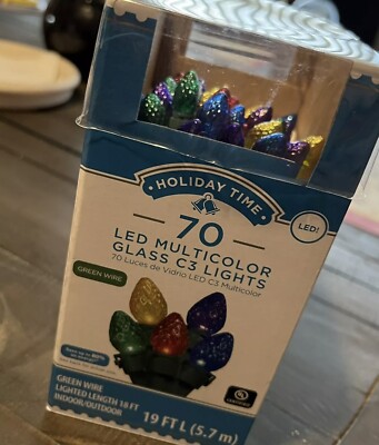 Christmas lights- Holiday Time Led Multi Lights Glass c3- 70 ct | eBay