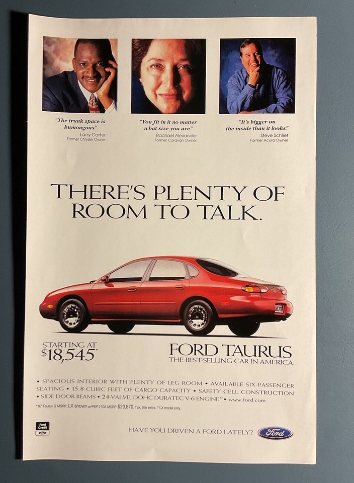 Ford Taurus (1997, Print Ad) Car Automobile Advertisement Vintage 6.5 ...