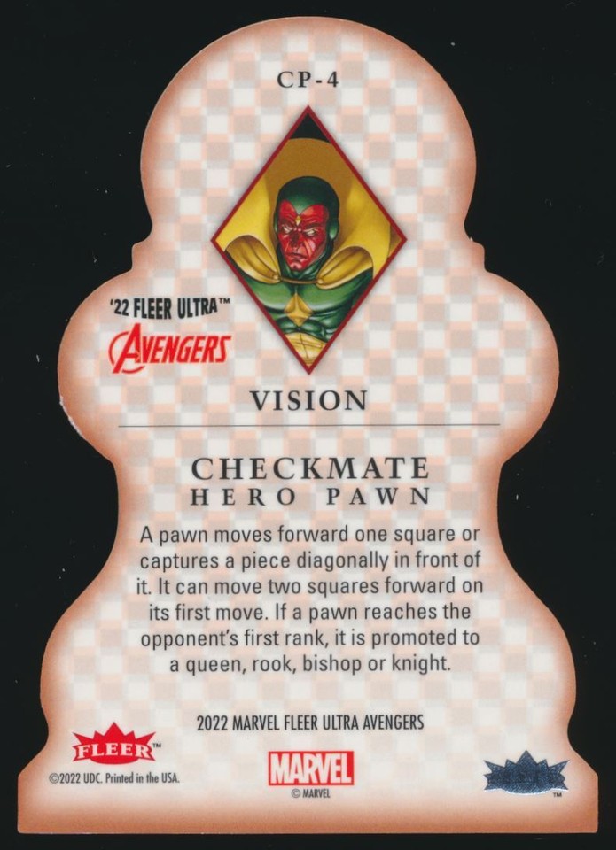 2022 Fleer Ultra Avengers Checkmate Hero Pawn #CP-4 Vision | eBay